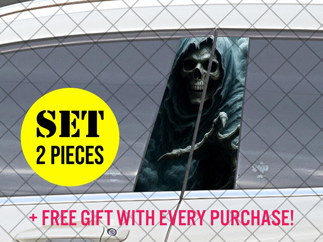 Death Reaches Out – Grim Reaper Car Pillar Decal, Gothic Skeleton Hand ...