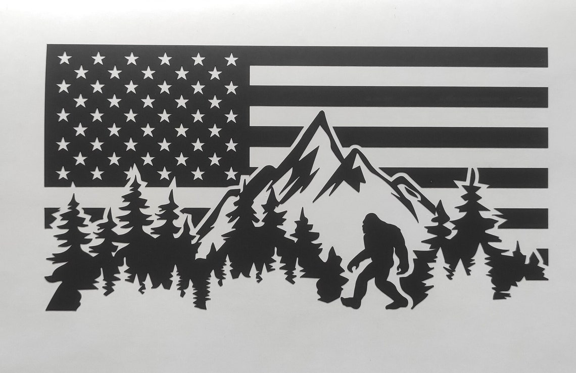 BIGFOOT USA Mountain Forest Vinyl Decal Sticker American - Etsy