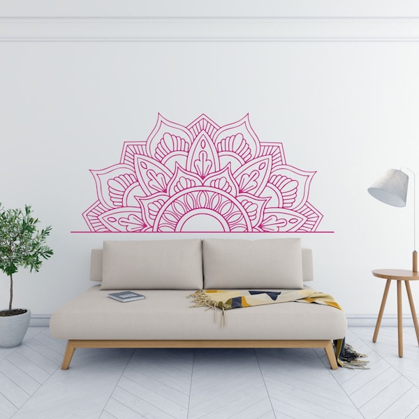 Half Mandala Wall Decal - Etsy