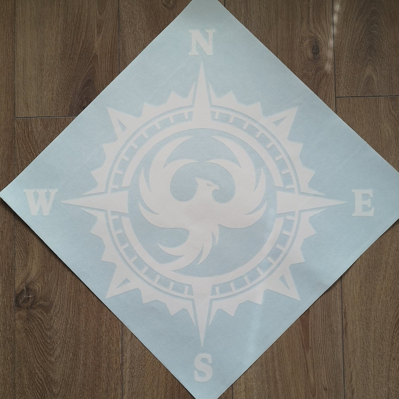 Phoenix Compass Vinyl Decal Sticker, Phoenix Decal, Compass Rose Decal ...