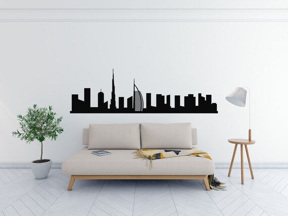 Dubai Skyline Wall Decal Sticker Cut Vinyl Wall Dubai City - Etsy India