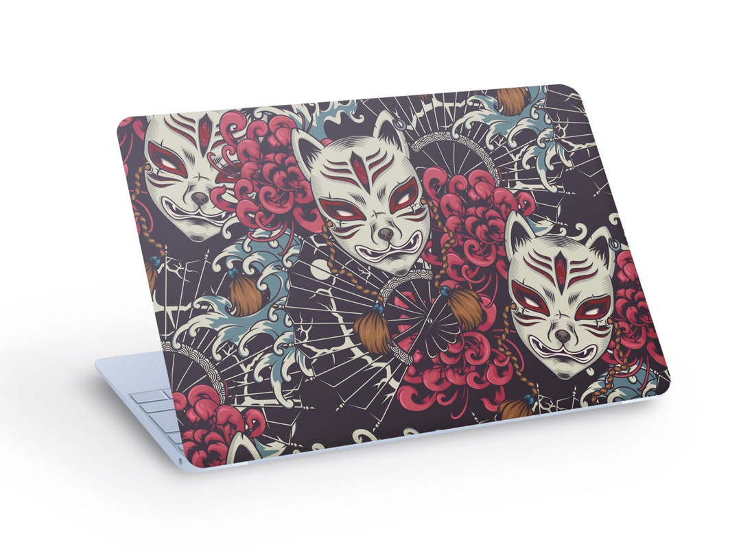 KITSUNE Mask LAPTOP SKIN Decal Sticker, Laptop Skin Decal - Custom Size ...