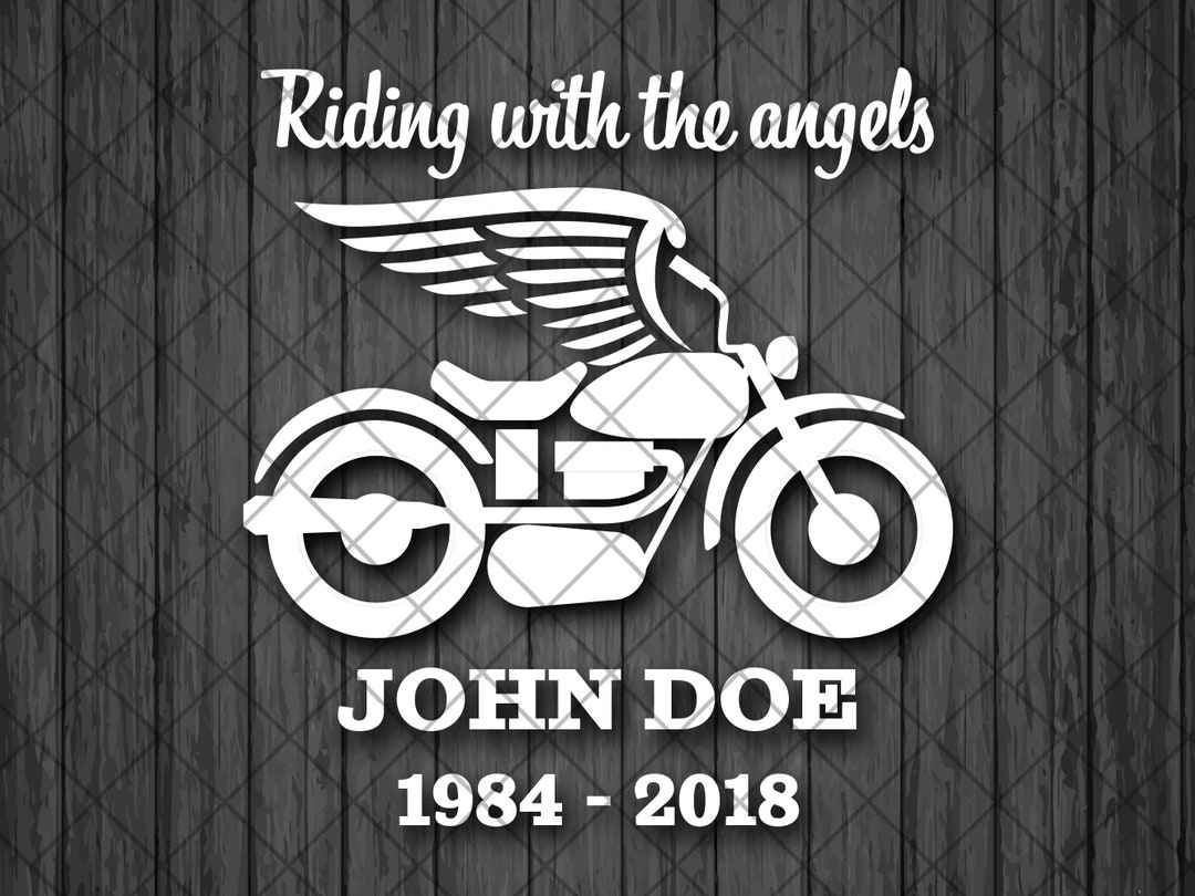Riding With the Angels Motorcycle Wings Vinyl Decal Sticker, Window ...