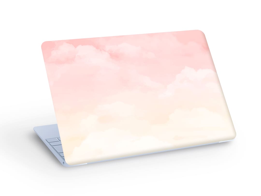 Watercolor Pink SKY LAPTOP SKIN Decal Sticker, Pink Sunset Sky Laptop ...
