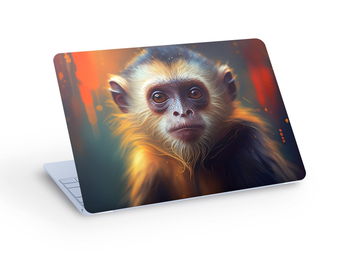 Cute MONKEY LAPTOP SKIN Decal Sticker, Monkey Laptop Skin Decal ...