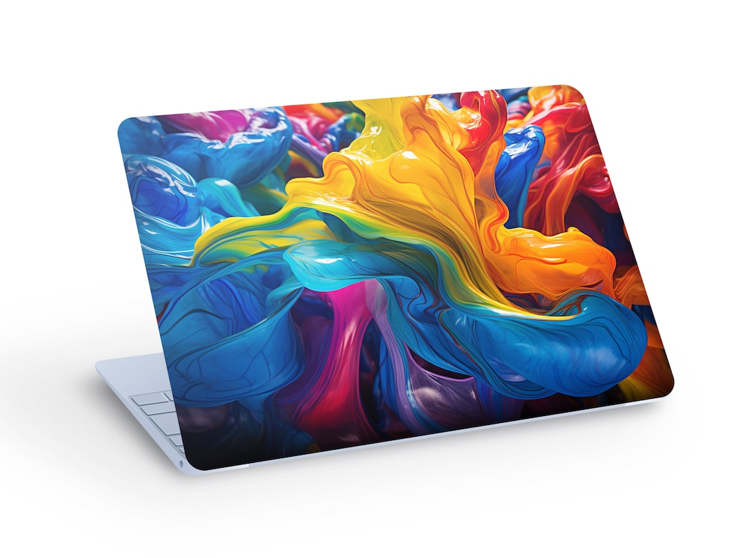Vibrant COLORFUL Art LAPTOP SKIN Decal Sticker, Abstract Colored Laptop ...