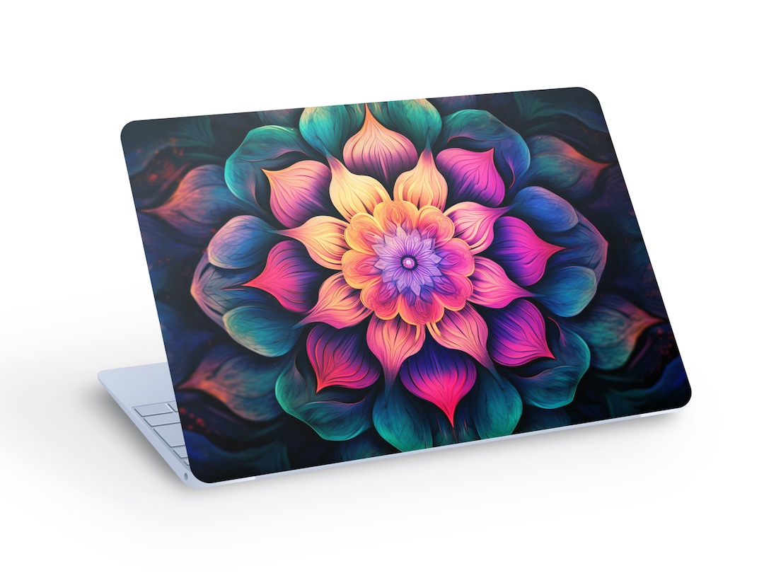 KALEIDOSCOPE Lotus Flower LAPTOP SKIN Decal Sticker, Kaleidoscope ...