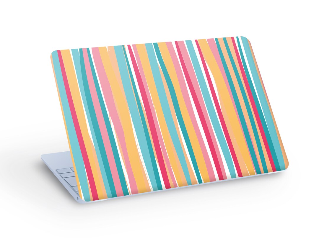 Colorful Rainbow Striped Shapes LAPTOP SKIN Decal Sticker, Beautiful ...