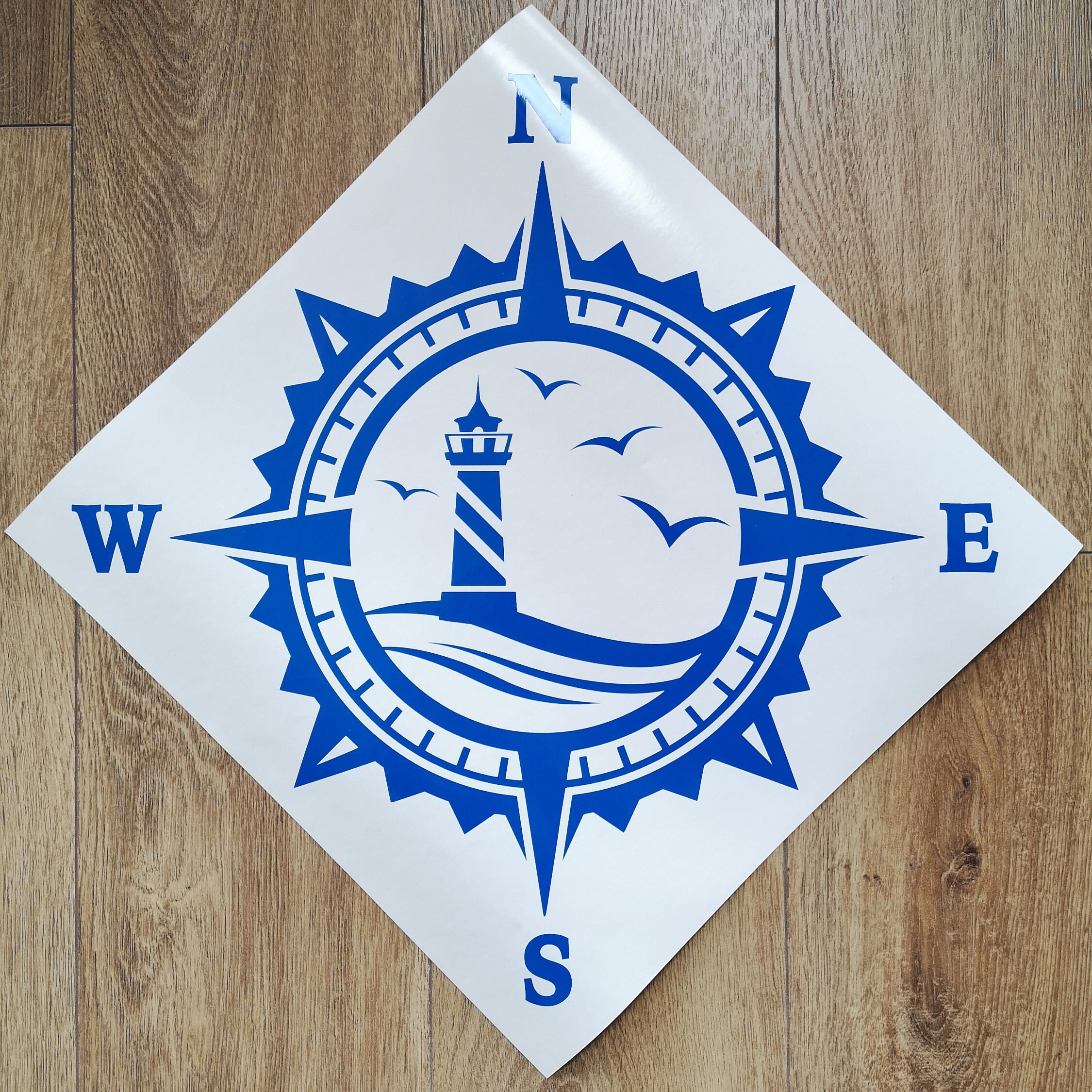 LIGHTHOUSE Vinyl Decal Sticker Compass Rose Decal Laptop | Etsy