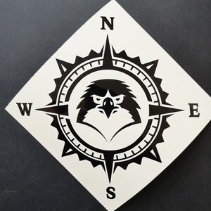 Eagle Vinyl Decal Sticker, Nature Decal, Compass Rose Decal, Laptop ...