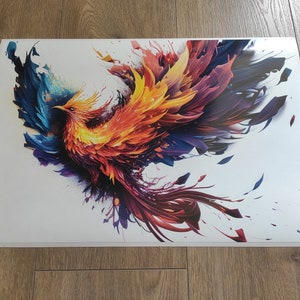 PHOENIX LAPTOP SKIN Decal Sticker, Colorful Abstract Phoenix on White ...