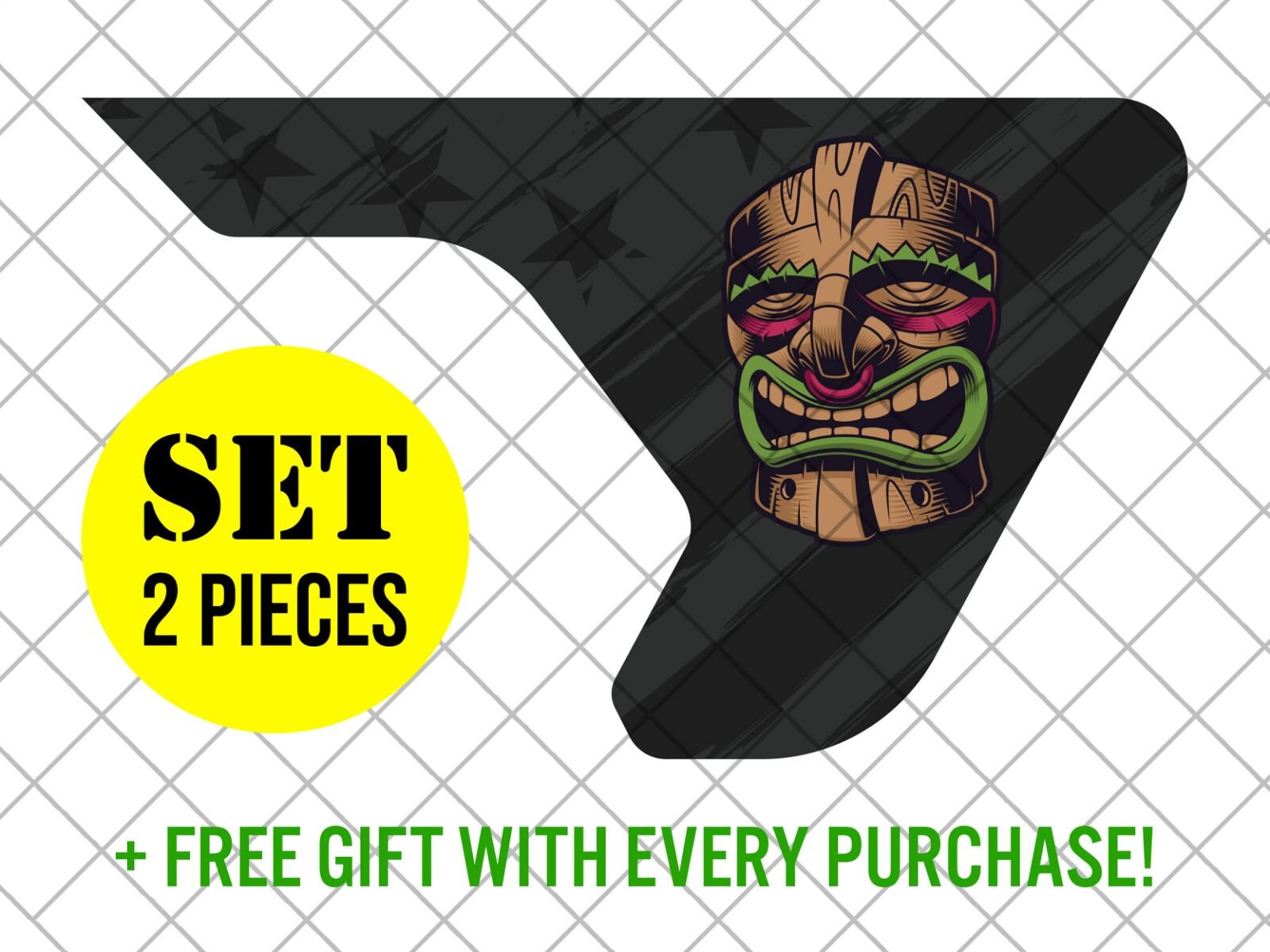 Hawaiian Tiki Mask Fender Vent Decal Stickers Hawaiian Mask - Etsy