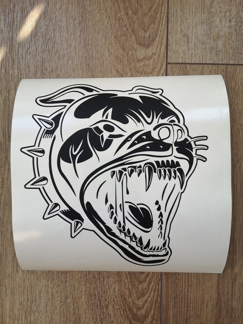 Mad Dog Vinyl Decal Sticker Pitbull Decal Angry Bulldog - Etsy