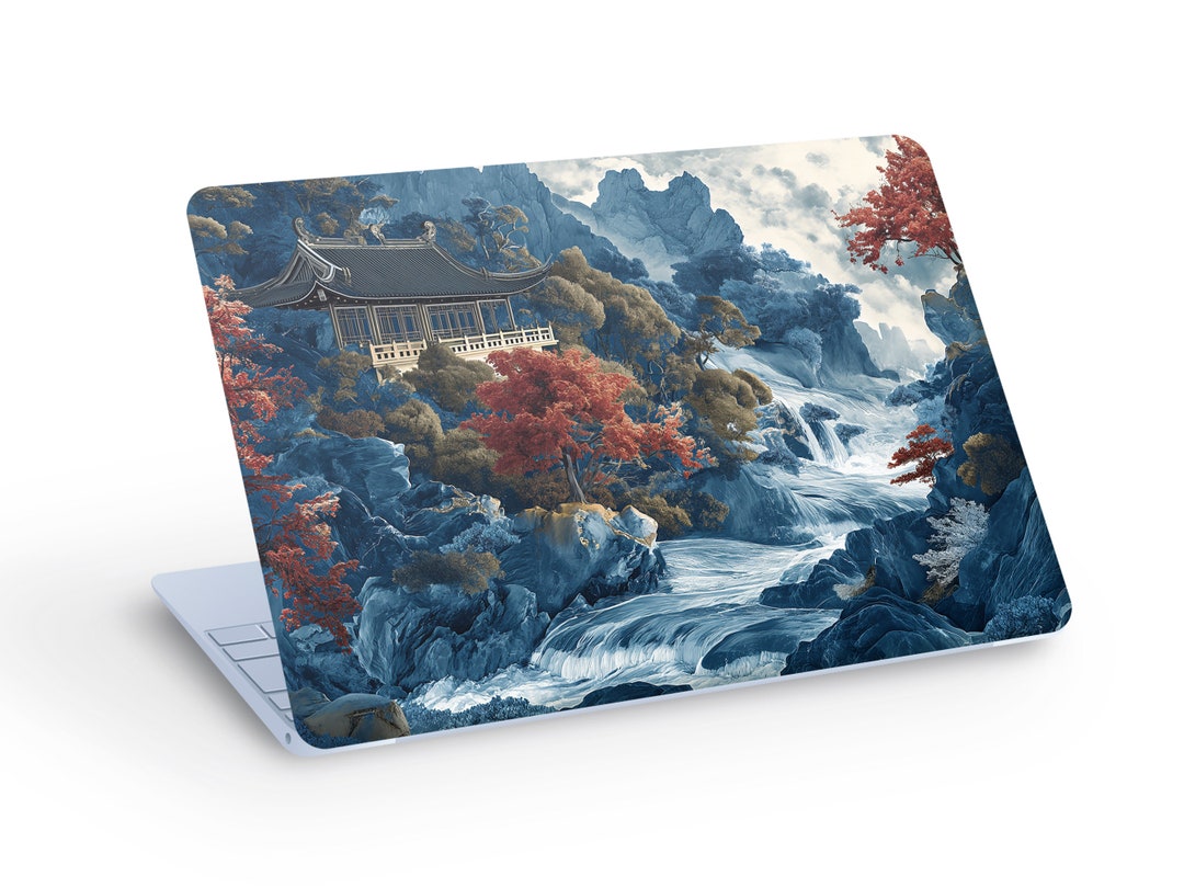 JAPANESE Mountain River Landscape LAPTOP SKIN Decal Sticker, MacBook ...