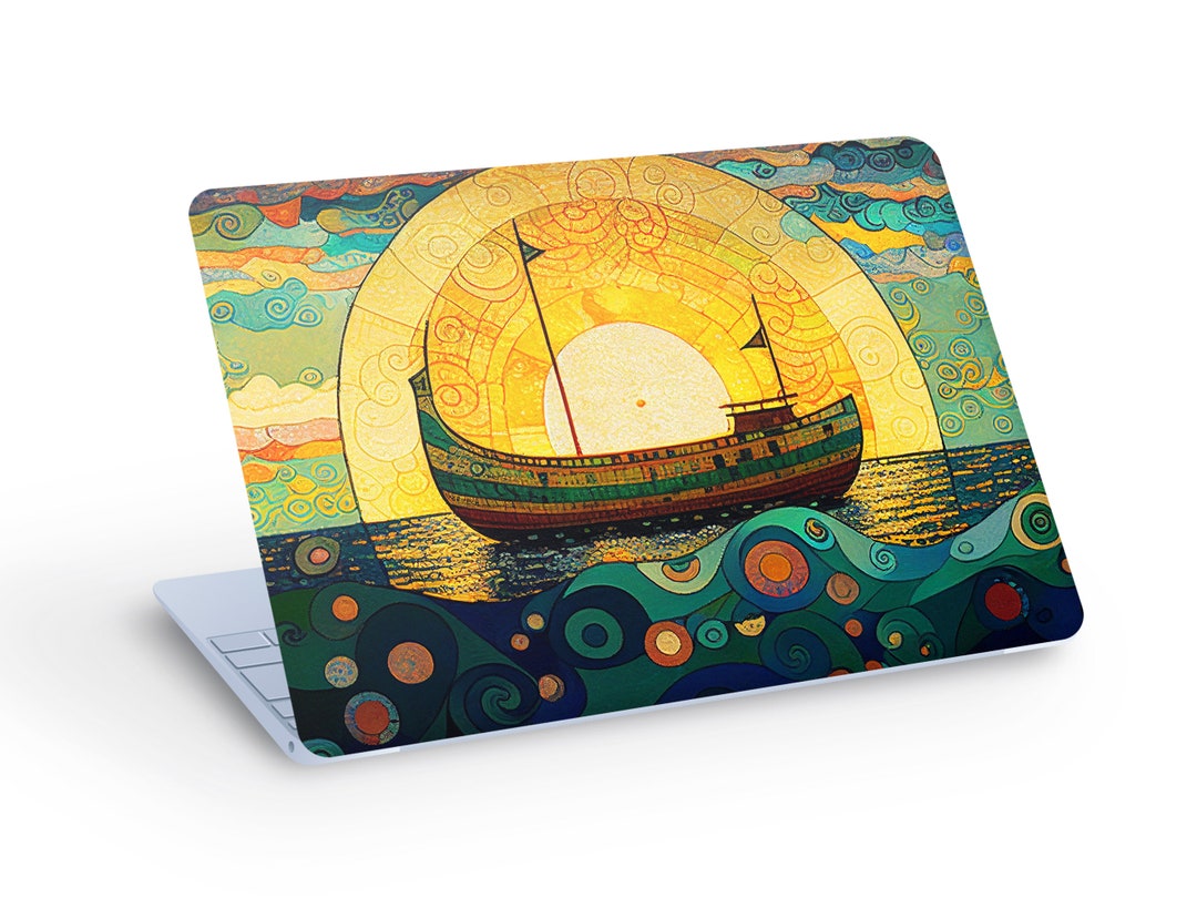 Boat in the Ocean at SUNRISE LAPTOP SKIN Decal Sticker, Beutifull ...