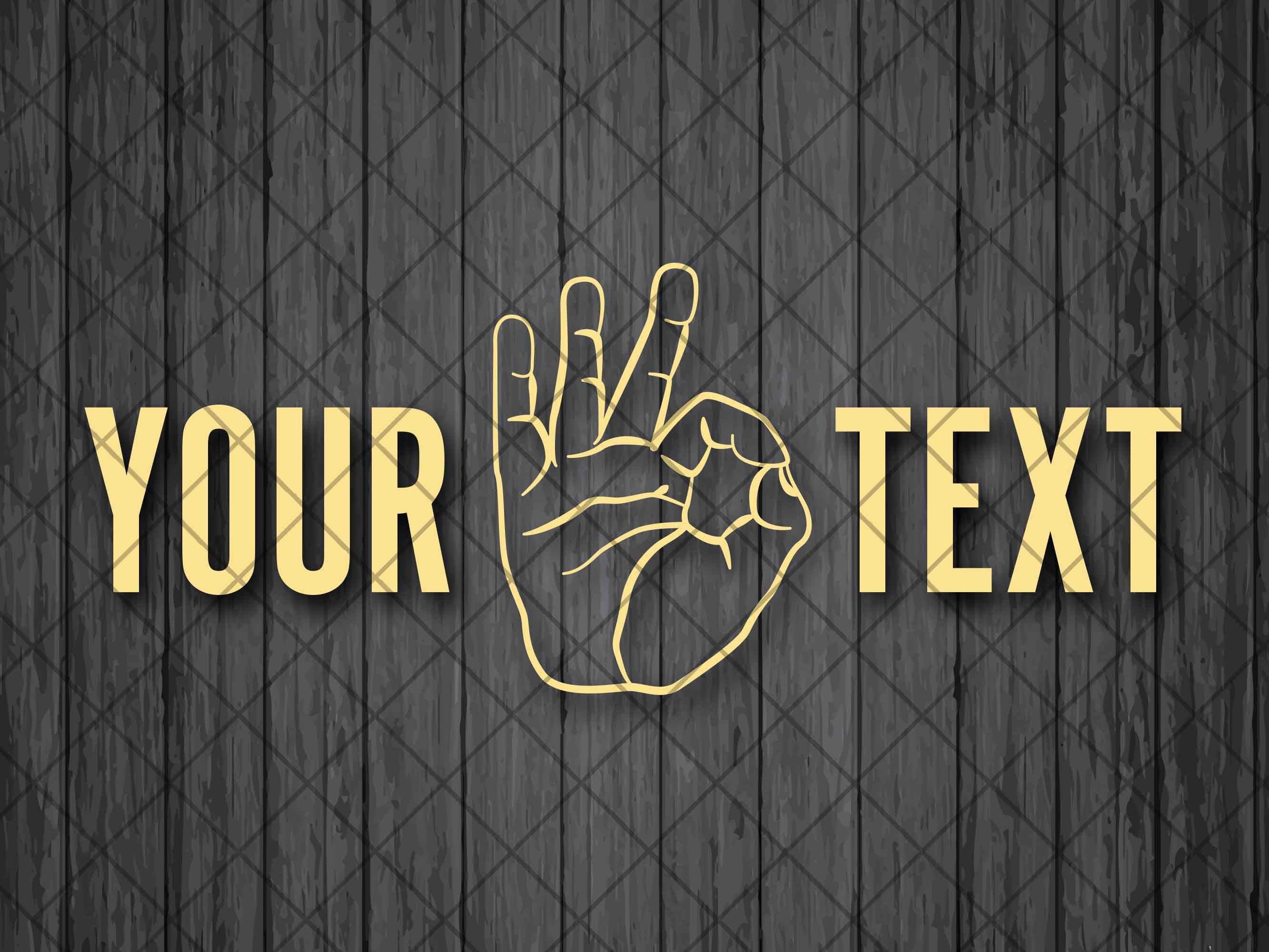 OK Hand Sign With Your Custom Text Vinyl Decal Sticker Laptop - Etsy ...