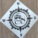 Motorcycle Helmet Vintage Compass Vinyl Decal Sticker, Compass Rose ...
