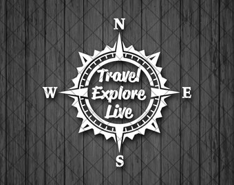 Mountain 4x4 off Road CUSTOM TEXT Compass Vinyl Decal Sticker | Etsy