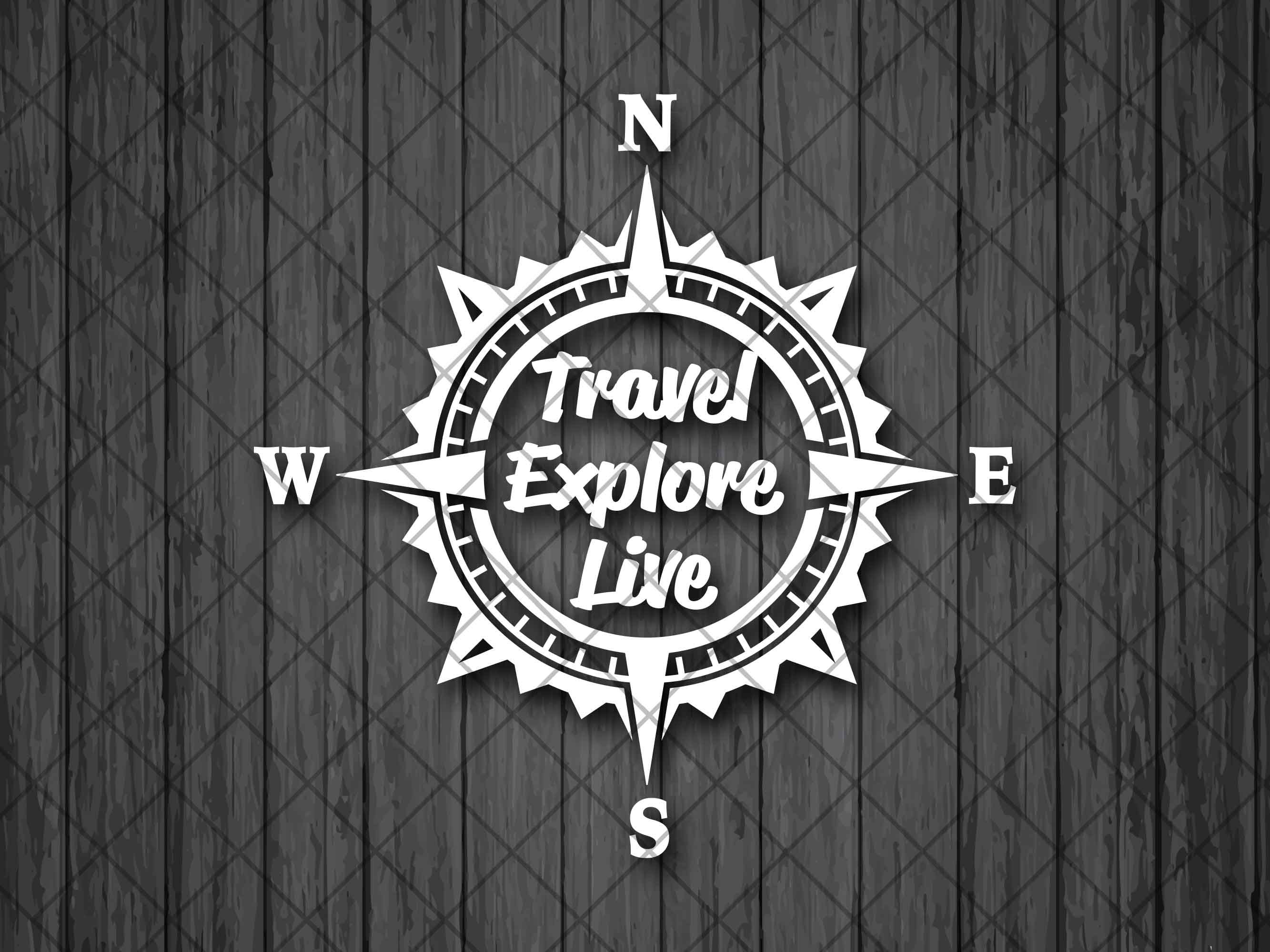 TRAVEL EXPLORE LIVE Kompass Vinyl Aufkleber Aufkleber 4 x 4 | Etsy