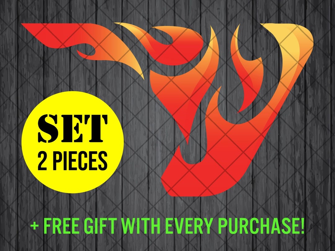 Fire Flames Fender Printed Vent Vinyl Decal Sticker, JL / JLU / JT Fire ...