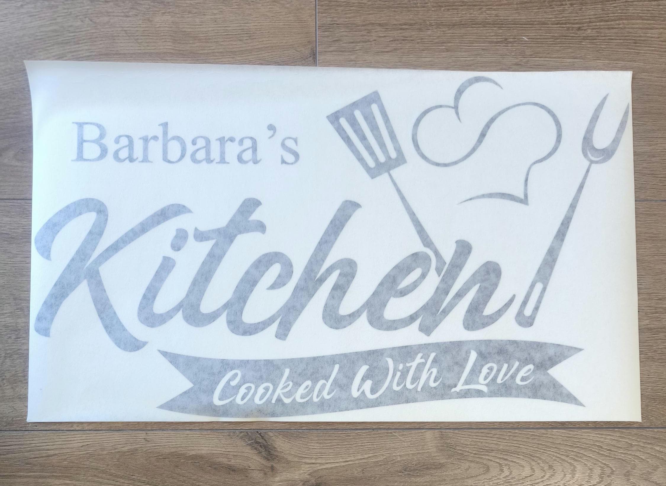 Personalized Name Kitchen Vinyl Decal Sticker, Custom Wall Decal ...