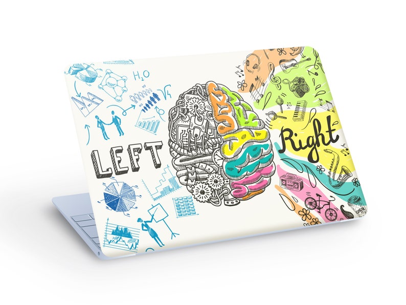 BRAIN Hemispheres Left & Right Skin LAPTOP Decal Sticker, BRAIN Laptop ...