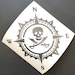 Pirate Skull Compass Vinyl Decal Sticker, Compass Rose, Ship Captain ...