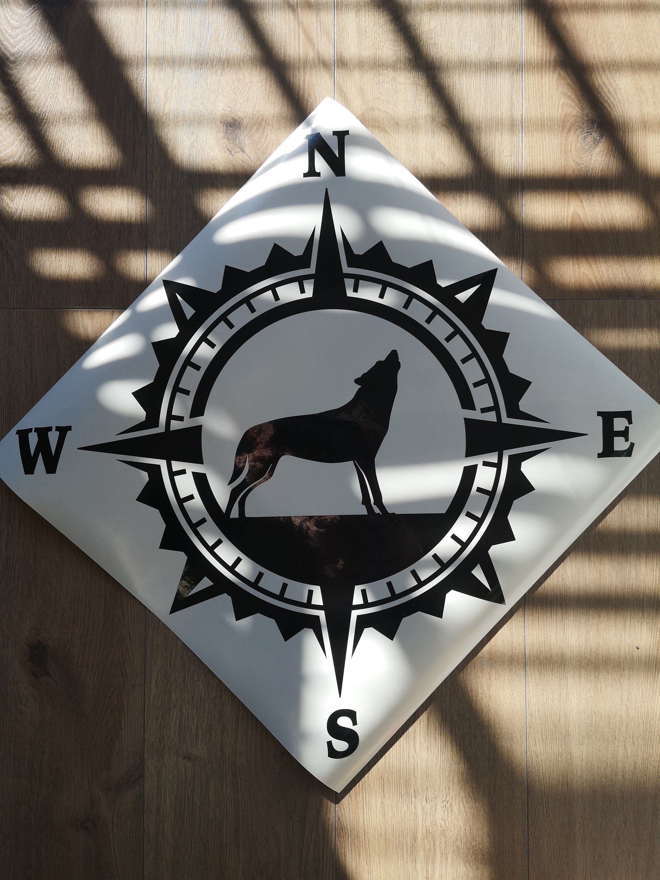 Wolf Compass Vinyl Decal Sticker, Compass Rose, Mountain Decal, Truck ...