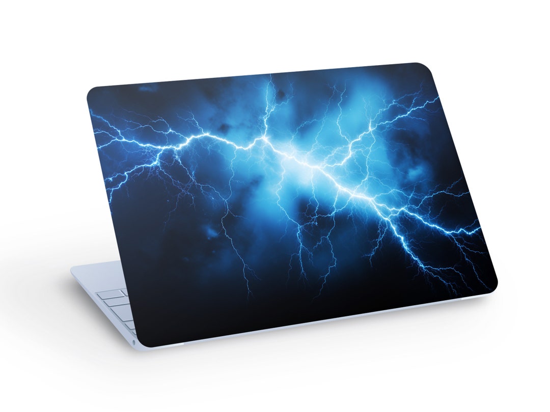 Blue LIGHTNING LAPTOP SKIN Decal Sticker, MacBook Skin, Lightning ...