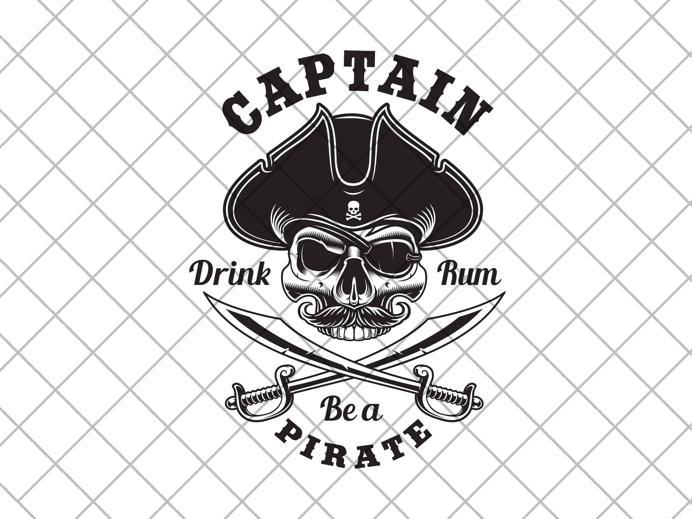 Pirate Captain Vinyl Decal Sticker Pirate Skull Decal Ship - Etsy