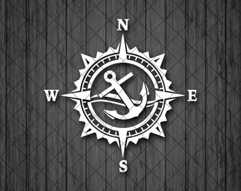 Compass and Mount Sticker, Camper Van Sticker, Car Caravan Vinyl Decal ...