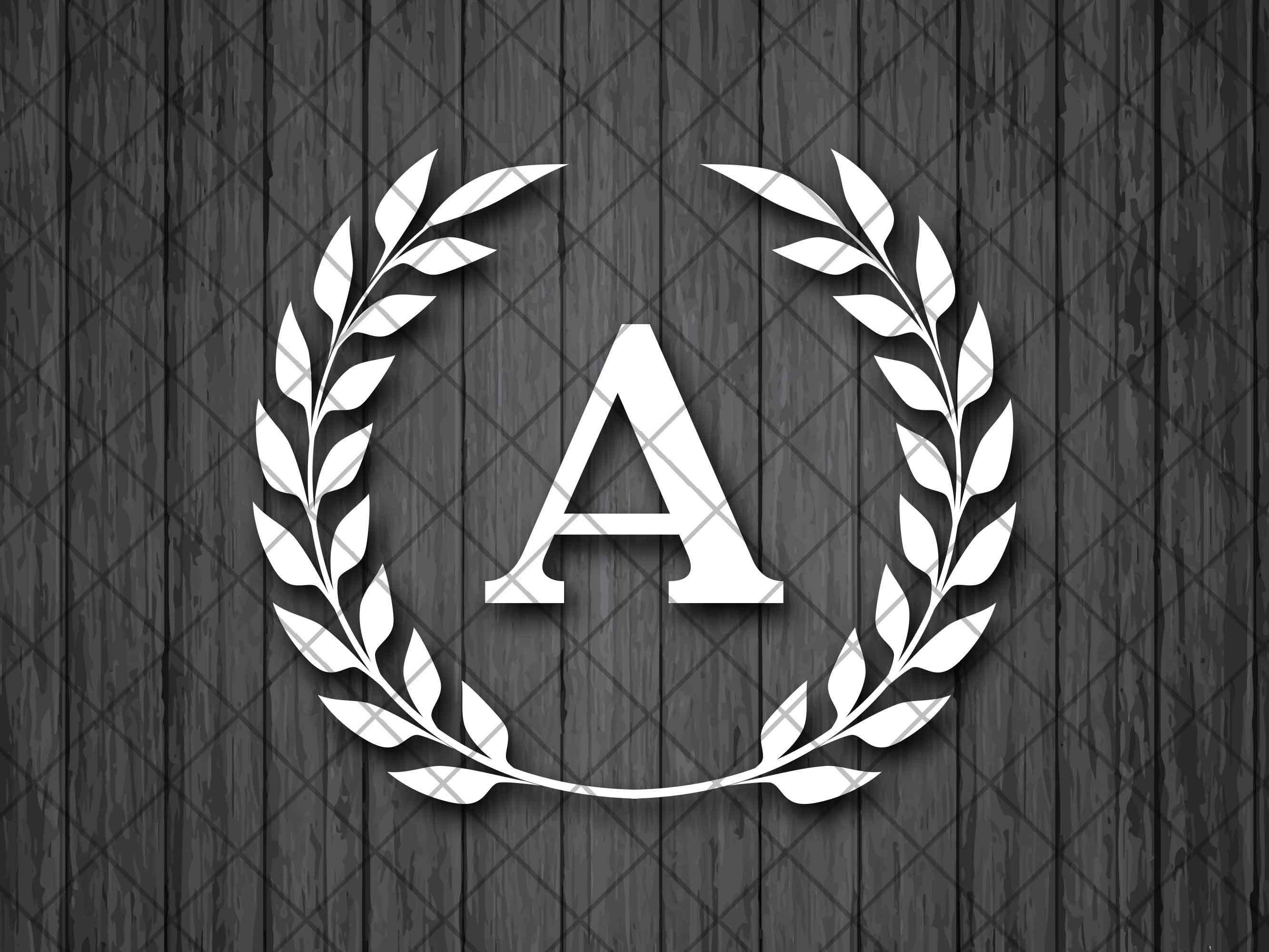 Wreath Monogram Decal Initial Car Decal Wedding Vinyl Decal | Etsy