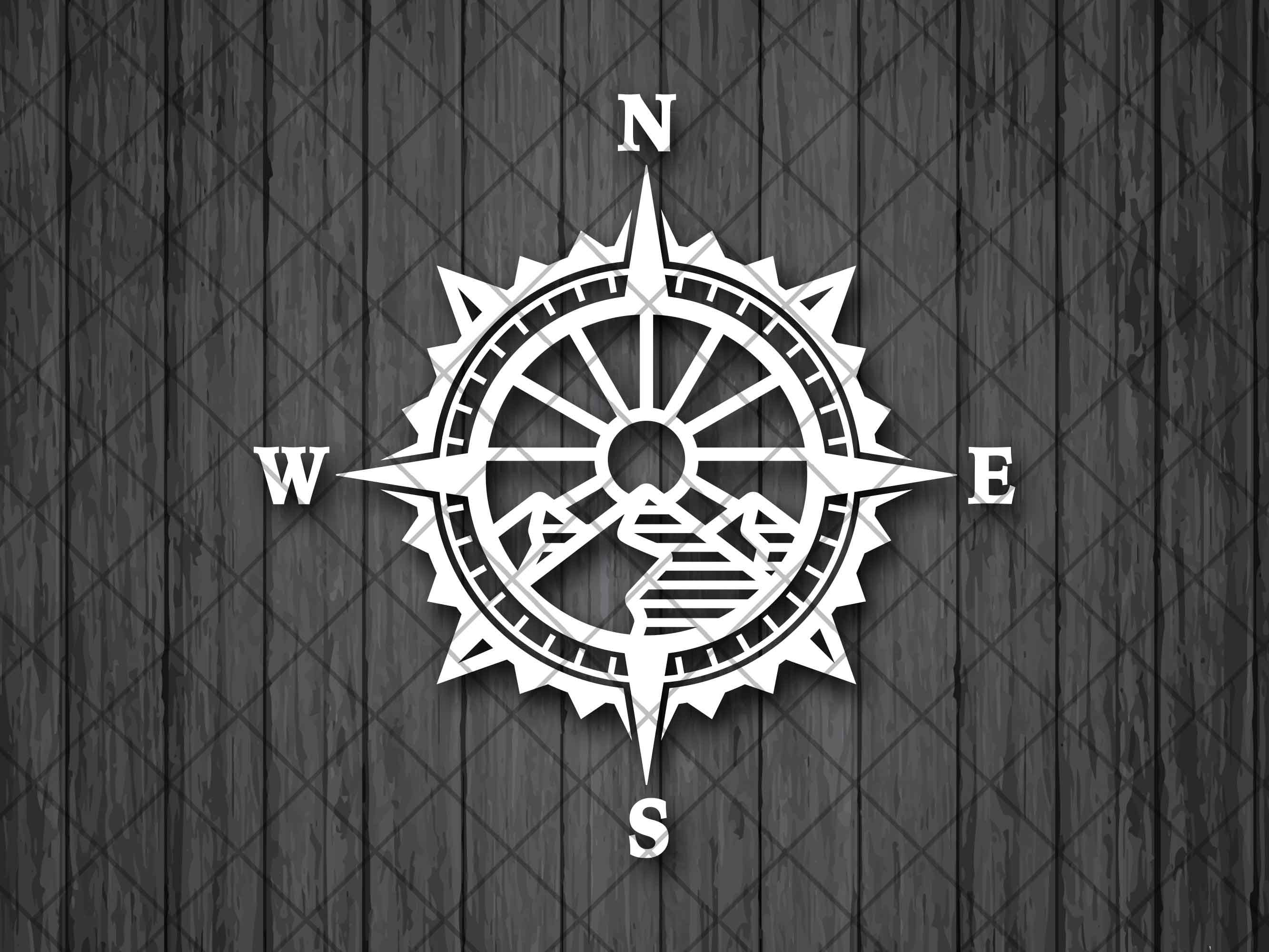 Mountain Sun Line Drawing Compass Vinyl Decal Sticker Nature | Etsy