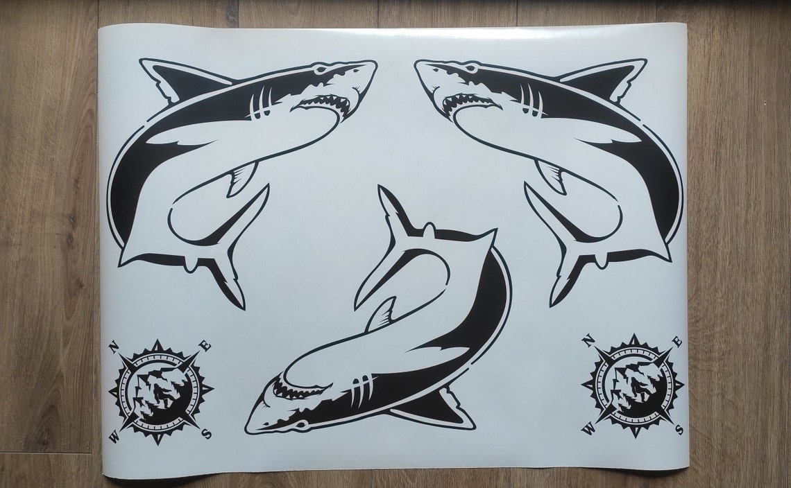 Shark Vinyl Decal Sticker Cars Fishing Decal Shark Car - Etsy