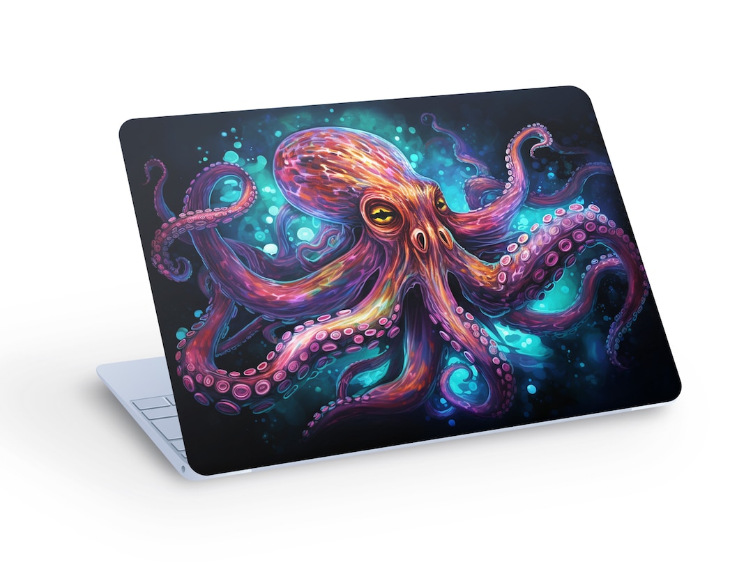 OCTOPUS LAPTOP SKIN Decal Sticker, MacBook Skin, Angry Octopus Laptop ...