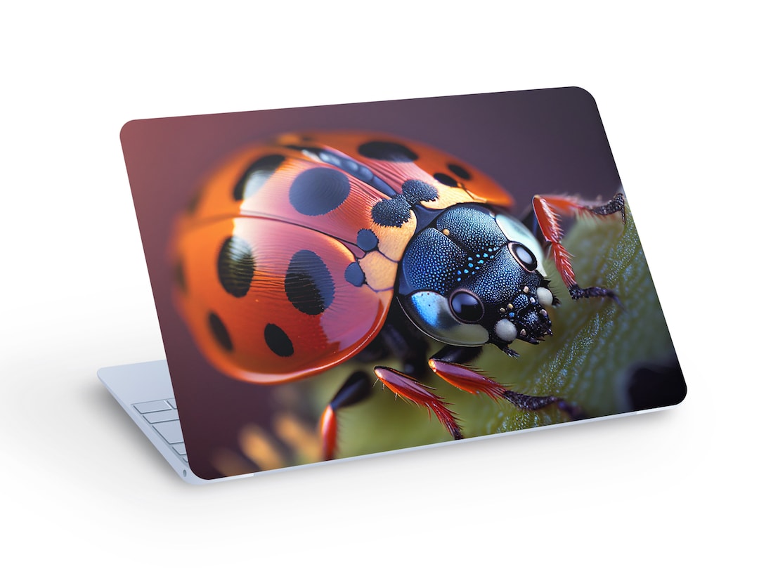 Red LADYBUG LAPTOP SKIN Decal Sticker, Ladybug MacBook Skin, Laptop ...