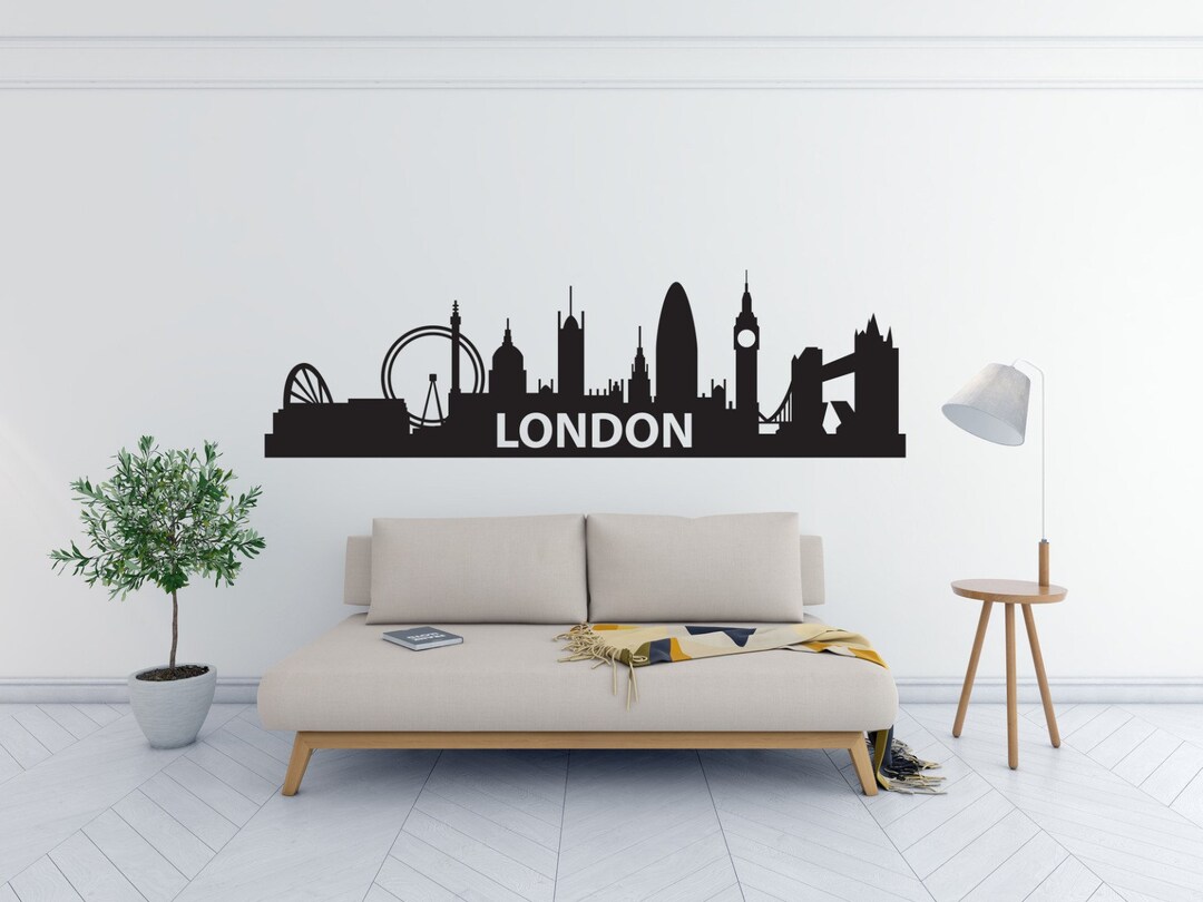 London Skyline Wall Decal Sticker Cut Vinyl Wall Sticker London City ...
