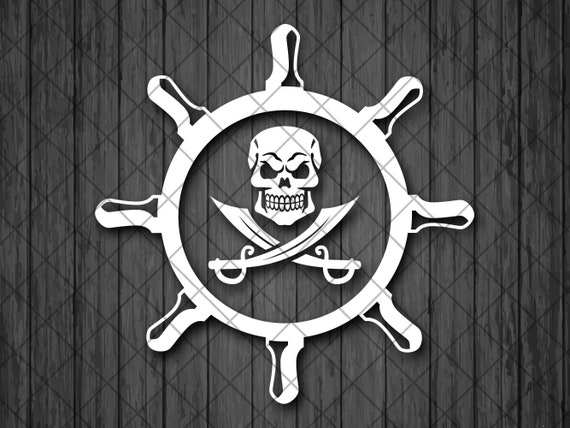Pirate Skull Rudder Vinyl Decal Sticker Truck Decal Laptop | Etsy
