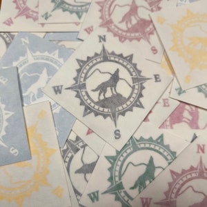Mountain Wolf Compass Vinyl Decal Sticker, Compass Rose, Mountain Decal ...