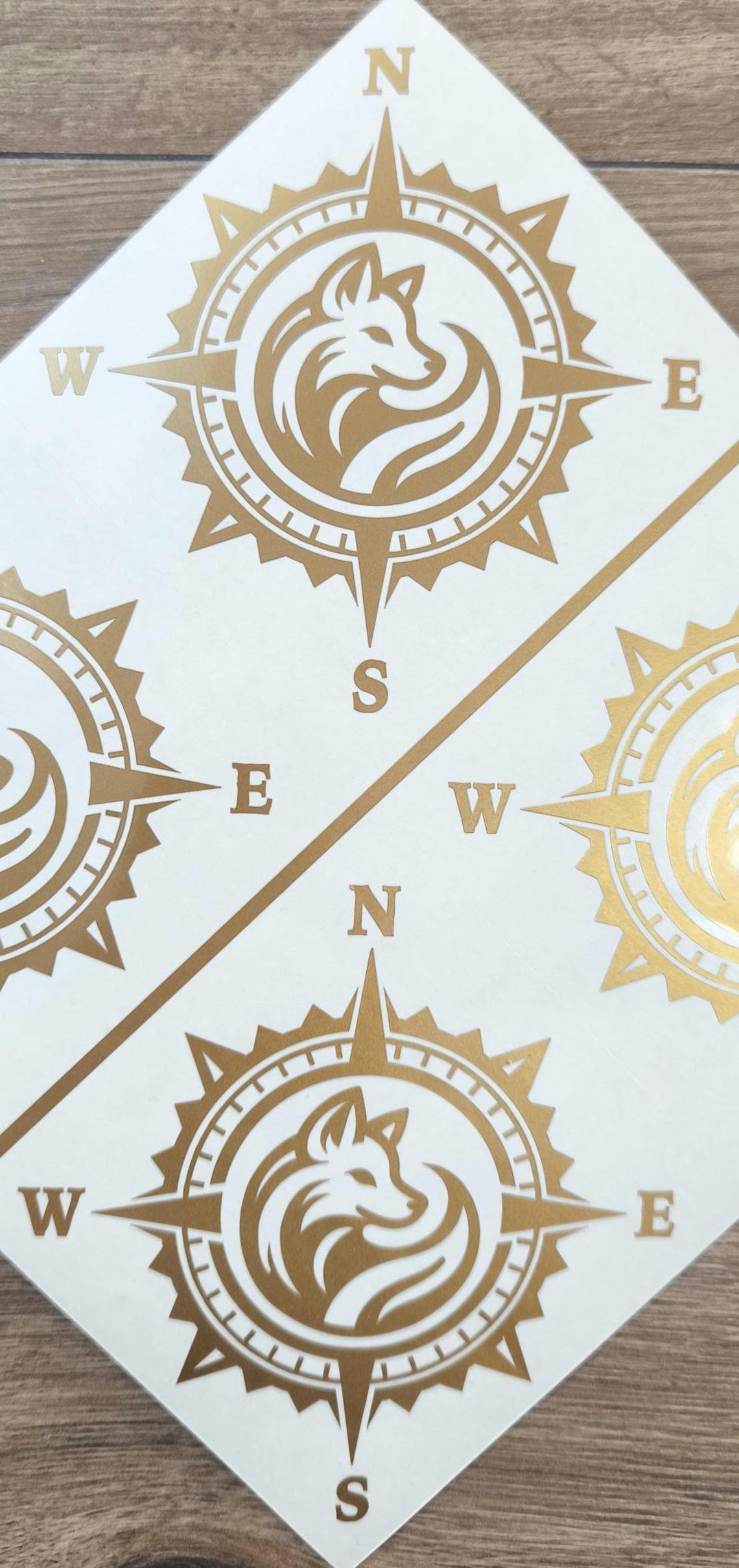 Fox Compass Vinyl Decal Sticker, Compass Rose, Nature Adventure Decal ...
