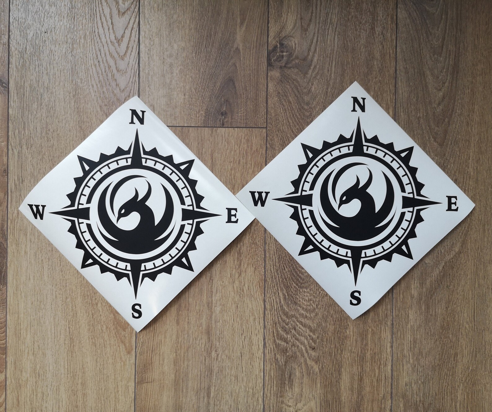 Phoenix Fire Bird Compass Vinyl Decal Sticker, Phoenix Decal, Compass ...