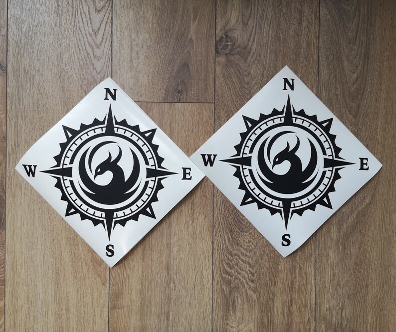 Phoenix Fire Bird Compass Vinyl Decal Sticker Phoenix Decal - Etsy