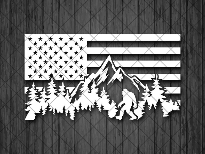 BIGFOOT USA Mountain Forest Vinyl Decal Sticker American - Etsy