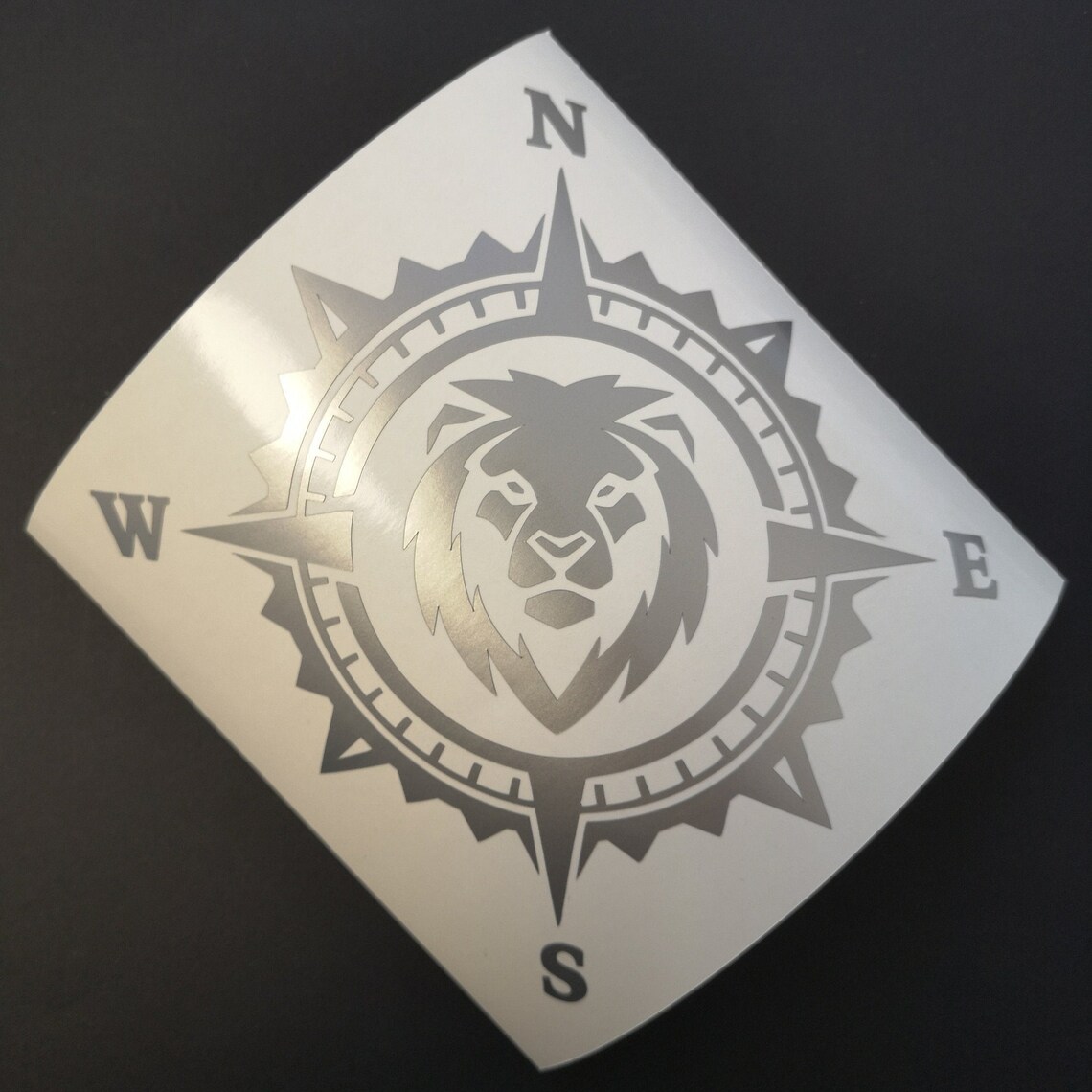 LION Compass Vinyl Decal Sticker, Nature Decal, Compass Rose Decal ...