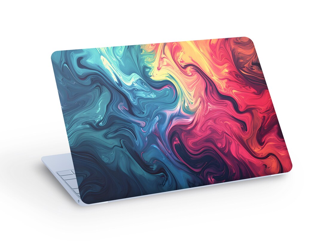 Color Liquid Abstract LAPTOP SKIN Decal Sticker, Unique Design MacBook ...