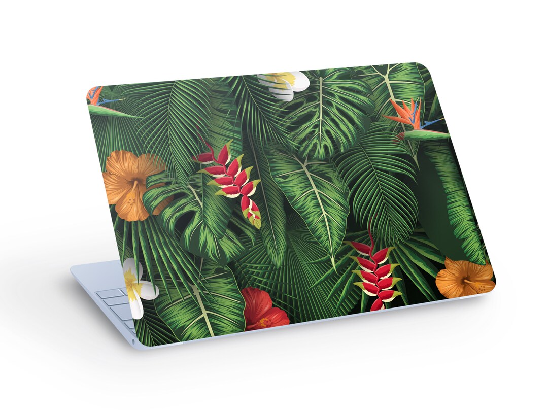 TROPICAL Leaves LAPTOP SKIN Decal Sticker, Tropical Leaves Laptop Skin ...