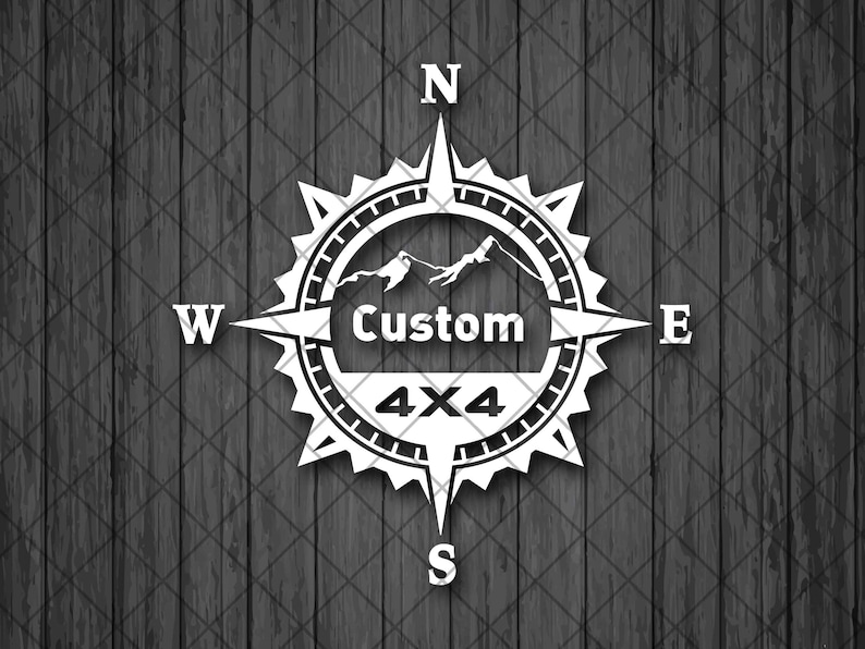 Mountain 4x4 off Road CUSTOM TEXT Compass Vinyl Decal Sticker - Etsy