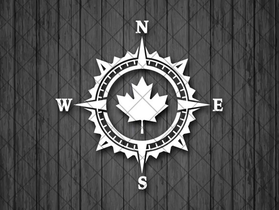 Canada Maple Leaf Compass Vinyl Decal Sticker Canada Decal Etsy