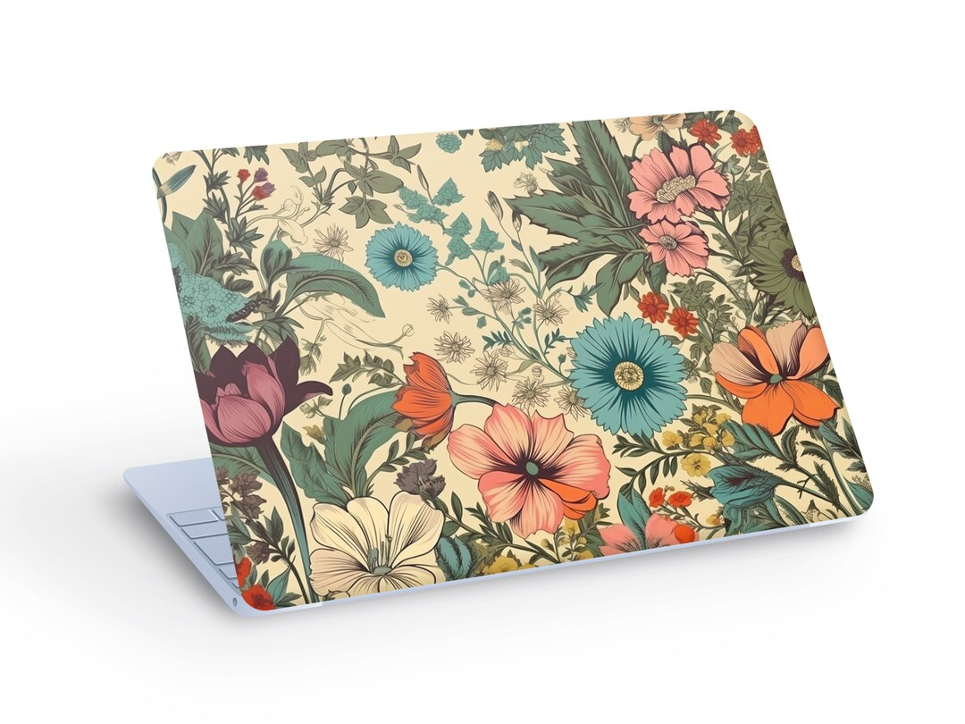 Colorful Wild Flowers Laptop Skin, Flowers MacBook Skin, Laptop Skin ...