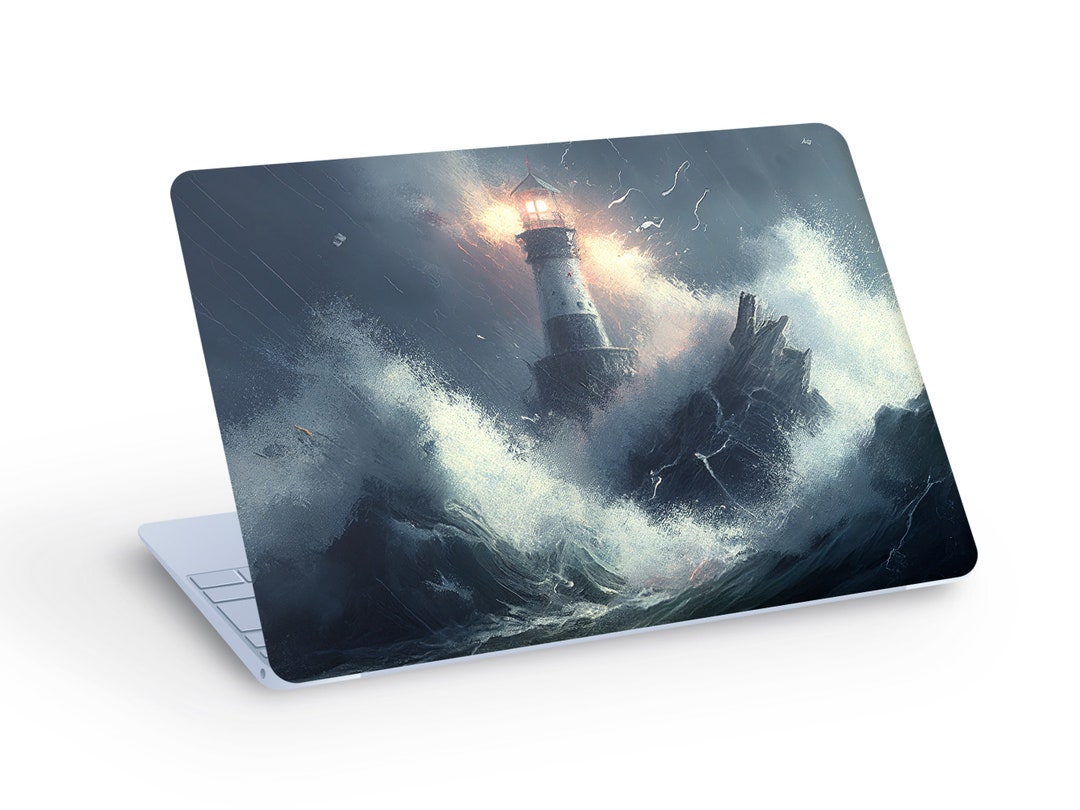 LIGHTHOUSE in Storm LAPTOP SKIN Decal Sticker, Old Lighthouse Laptop ...